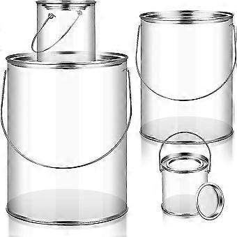 Paint Bucket Clear Bucket with Metal Lids and Handle Decorative Clear ...
