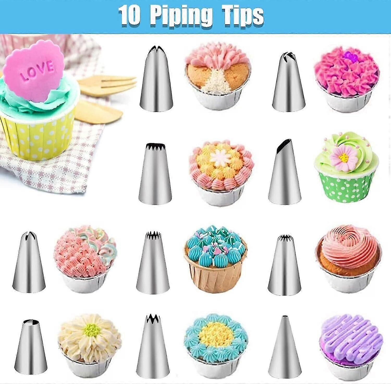 Piping bag set 40 pieces: with stainless steel nozzles, ideal for ...