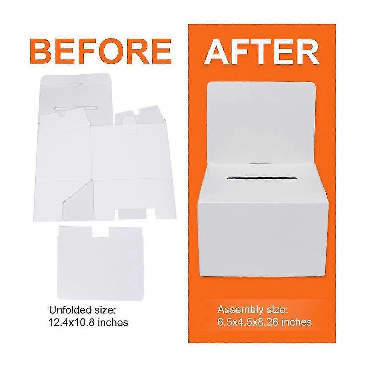 24 Pack Cardboard Ballot Box with Slot, Raffle Boxes 6x6Inch Cardboard ...