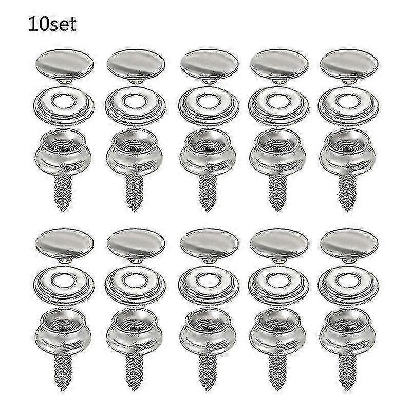 10 Sets Stainless Steel Tapping Snap Fastener Kit Tent Marine Yacht ...