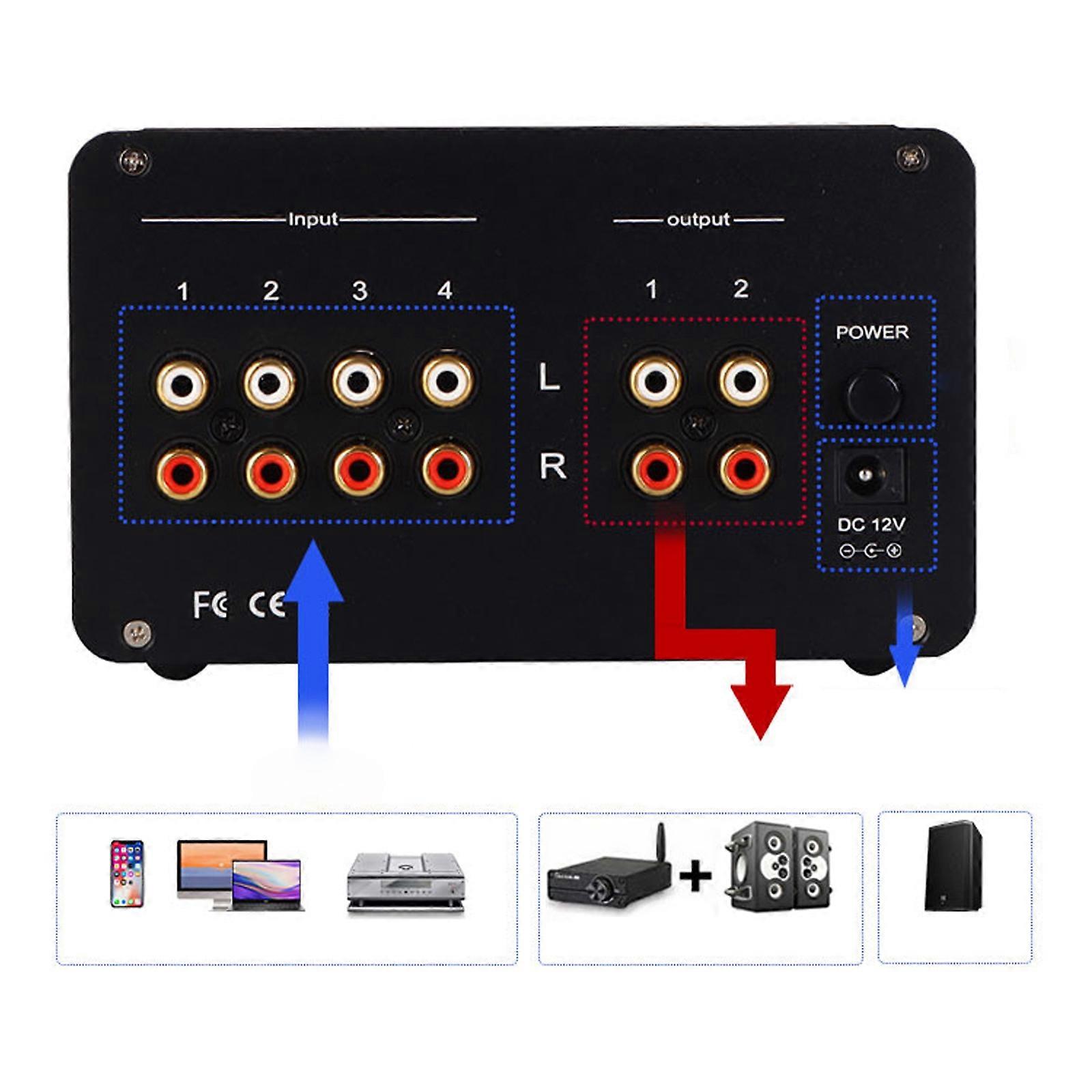 HiFi RCA Passive Preamp Stereo Audio Preamplifier with Volume Control ...