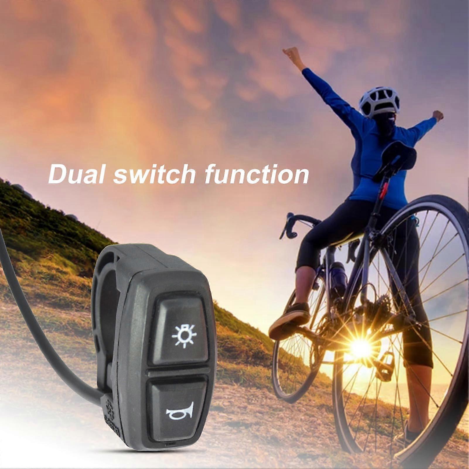 Kaesi Bicycle Switch Sensitive 2 in 1 Non-slip Black E-bike Horn Headlight Combination Switch ...