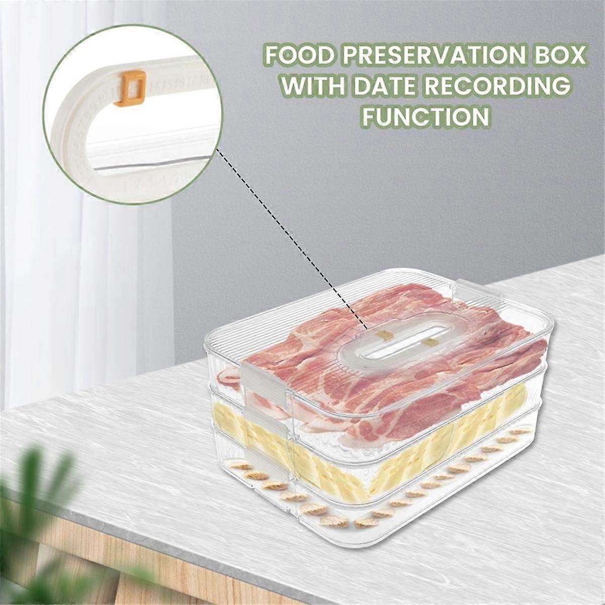 4 Layer Lunch Meat Container for Refrigerator Organizing Bacon Storage ...