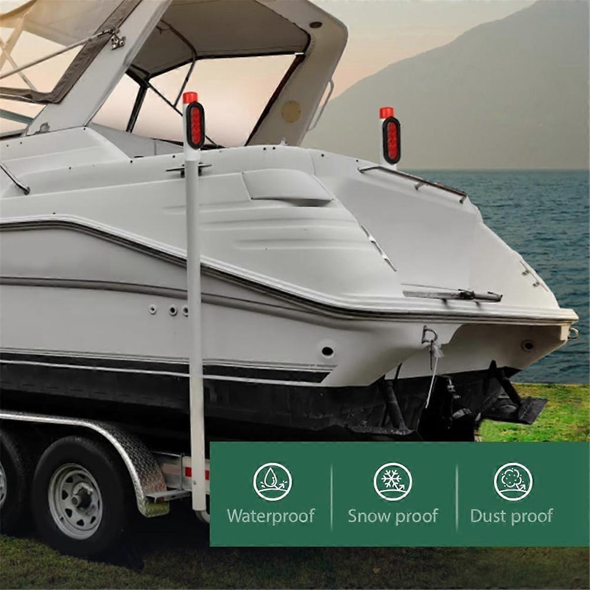 LED Boat Trailer Guide-on Post Pipe Guide Lights Fit for Standard 2 Inch PVC for Sealed ...