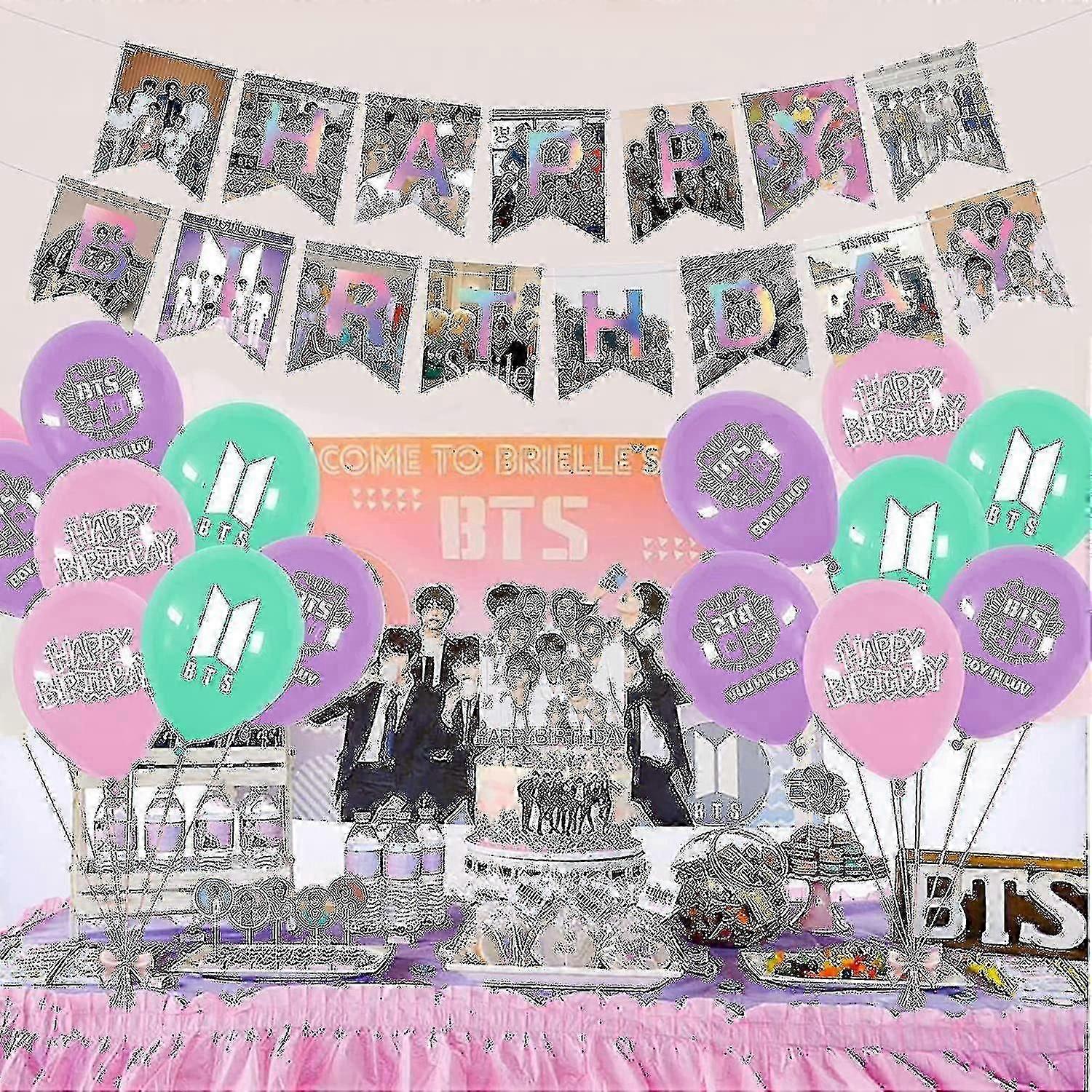 Bts Birthday Party Decorations, Kpop Birthday Supplies For Bangtan Boys ...