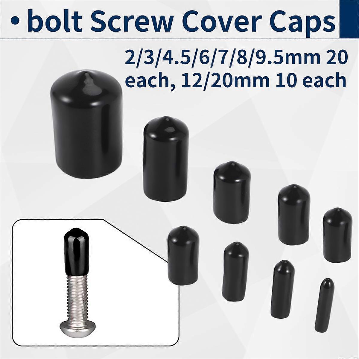 160Pcs Assorted Size Rubber End Caps, Flexible Screw Thread Protector ...