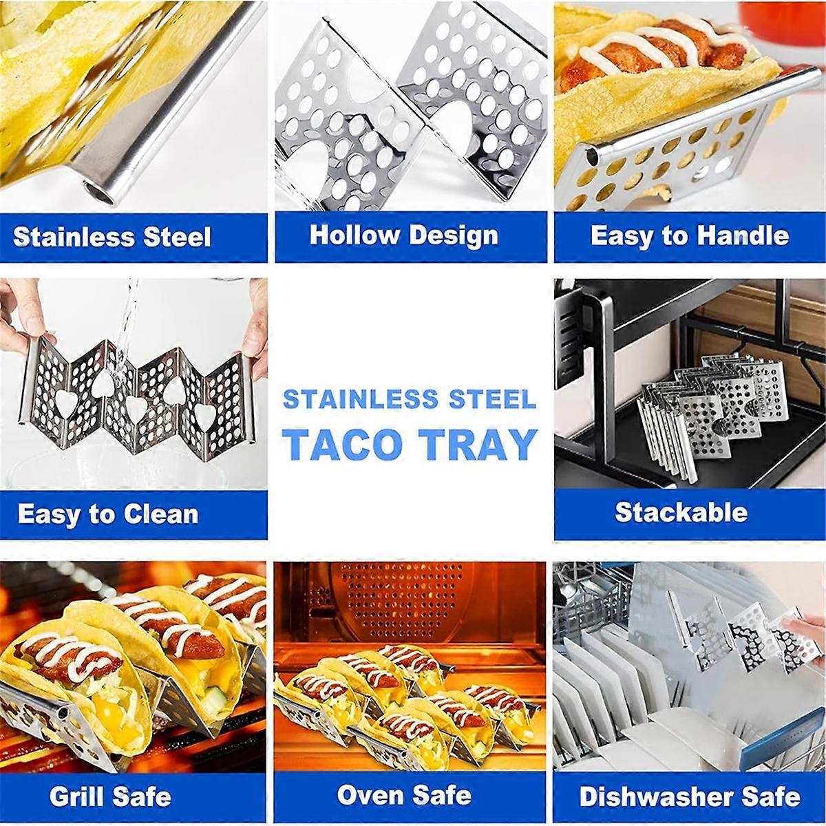 Taco Holders Set of 6, Stainless Steel Taco Holder Stand, | Fruugo UK