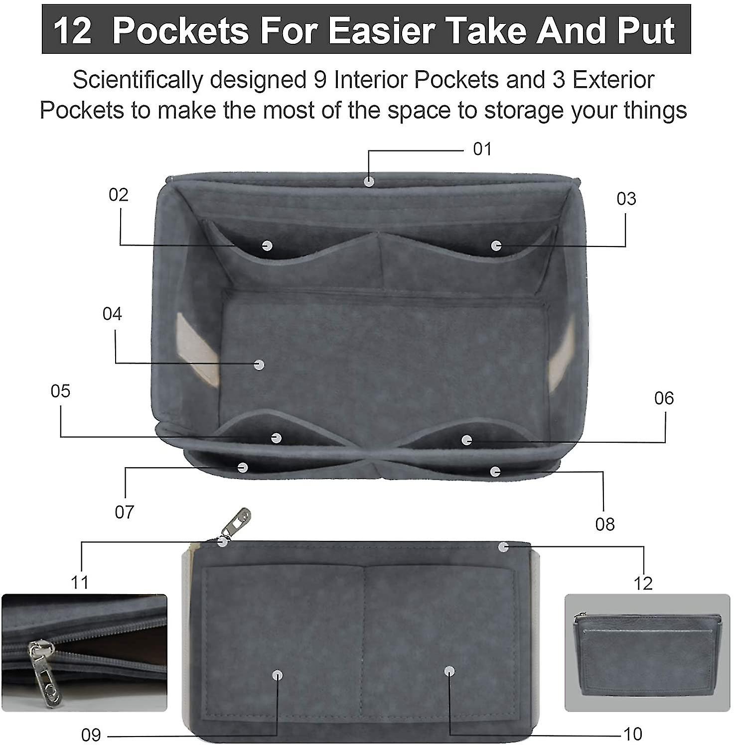 Purse Organizer, Multi-pocket Felt Handbag Organizer, Purse Organizer ...