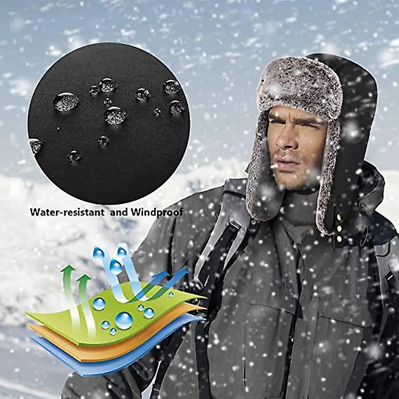 Warm Winter Hat, Faux Fur Hat Aviator Hat With Ear Flaps And Wind Mask ...