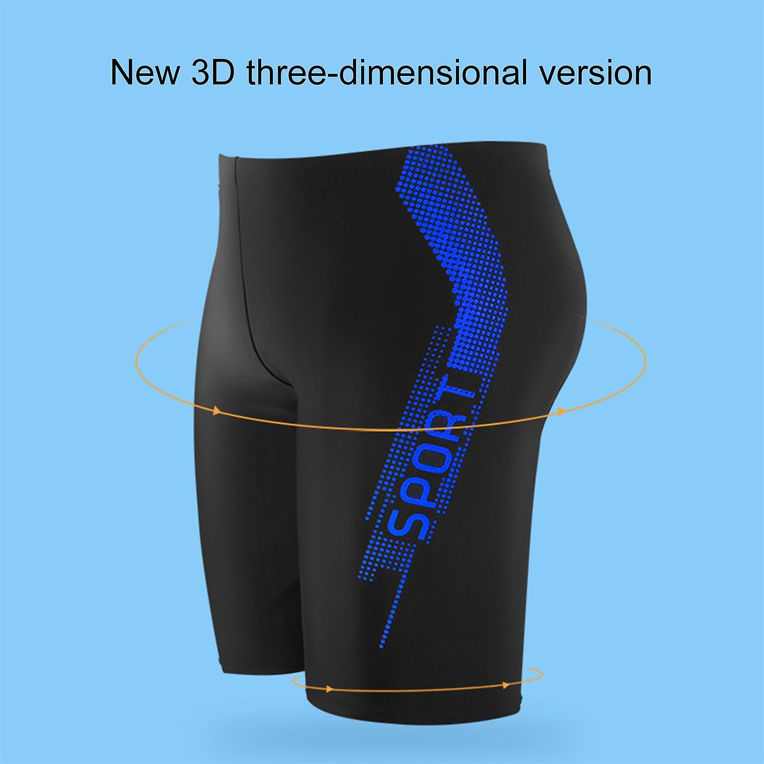 Inner Drawstring Mid-rise Streamlined Design Swimming Trunks Men Swim ...