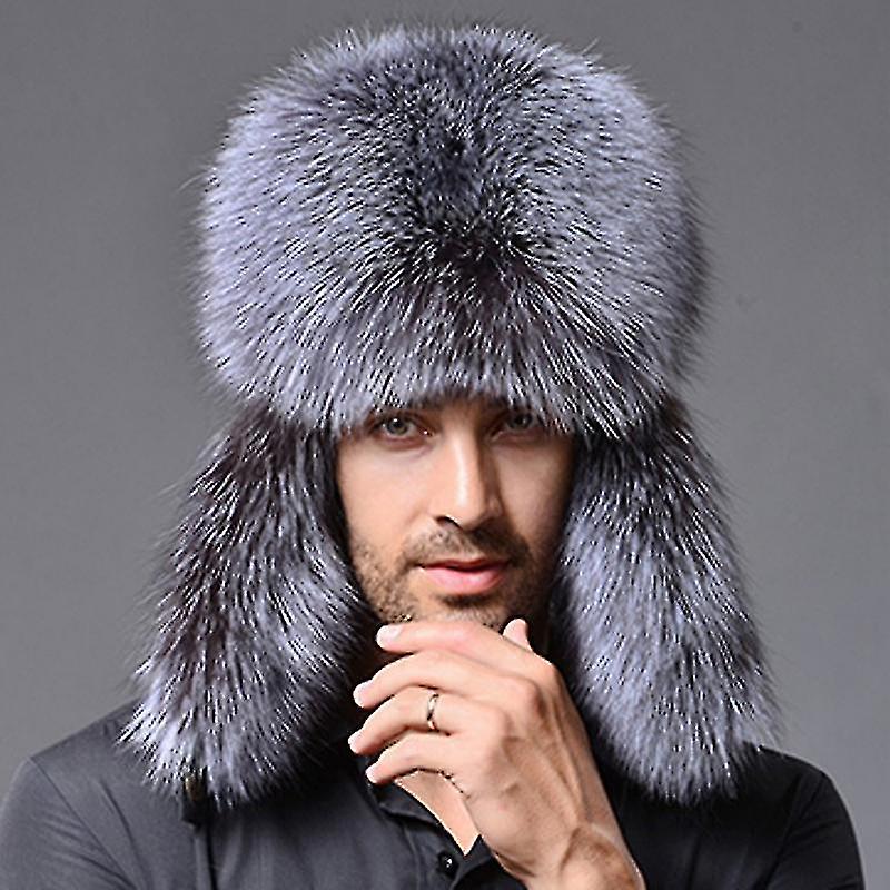 Men Thick Ushanka Fur Leather Thermal Cossack Trapper Snow Hats | Fruugo UK