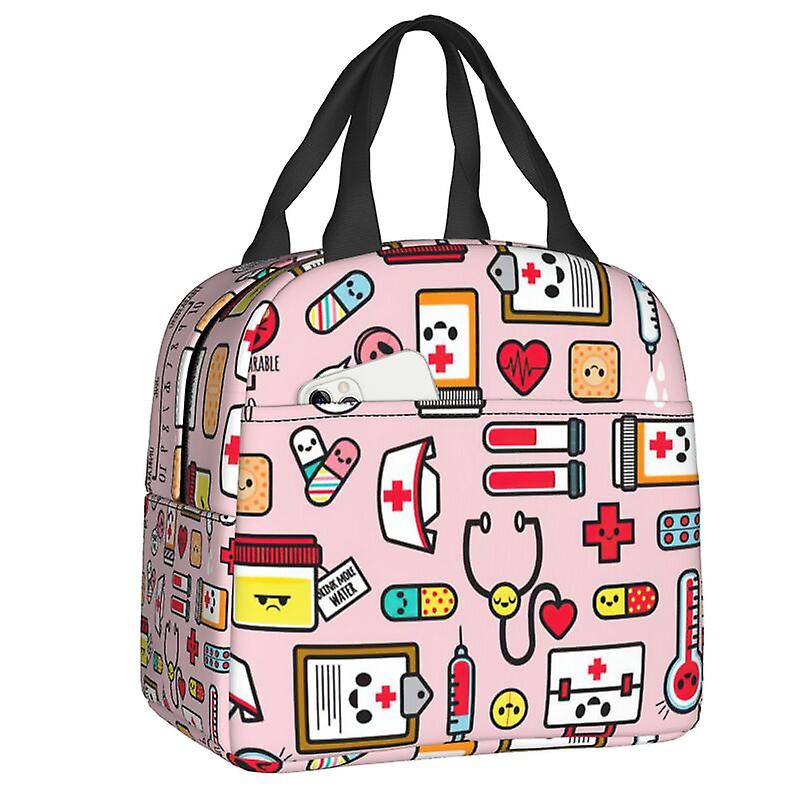 Nurse Tools Pattern Lunch Box Women Nursing Cooler Thermal Food ...