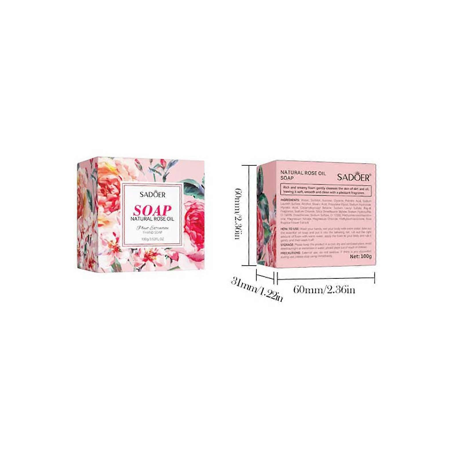 Natural Rose Oil Soap for General Body Cleaning 100G | Fruugo UK