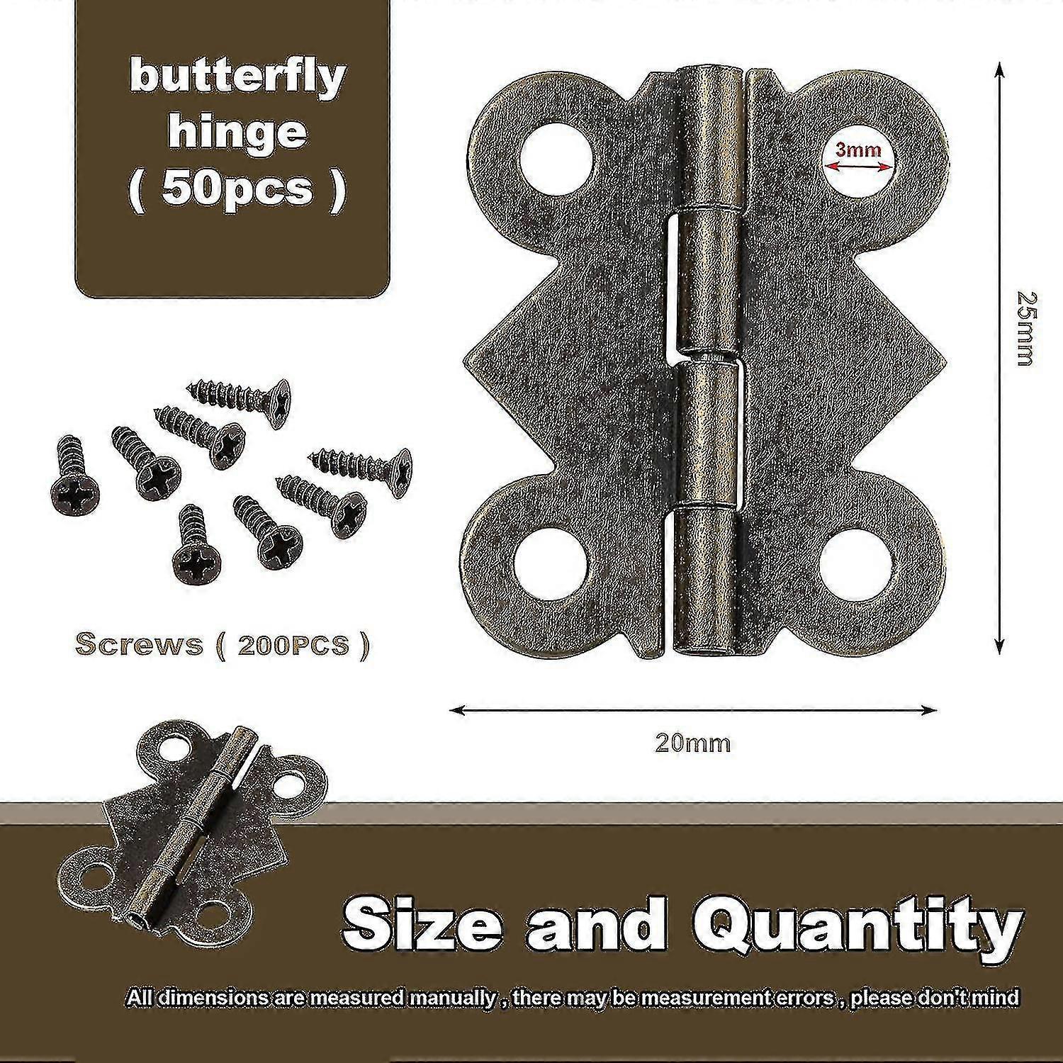 Small Mini Hinges 25x20mm Butterfly Folding Hinges, Antique Bronze Mini ...