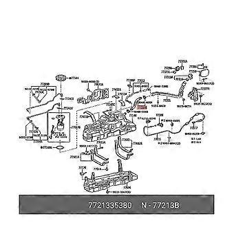 For Prado 120 Series 2002-2009 Fuel Tank Filler Hose & Clamp 7721335380 ...