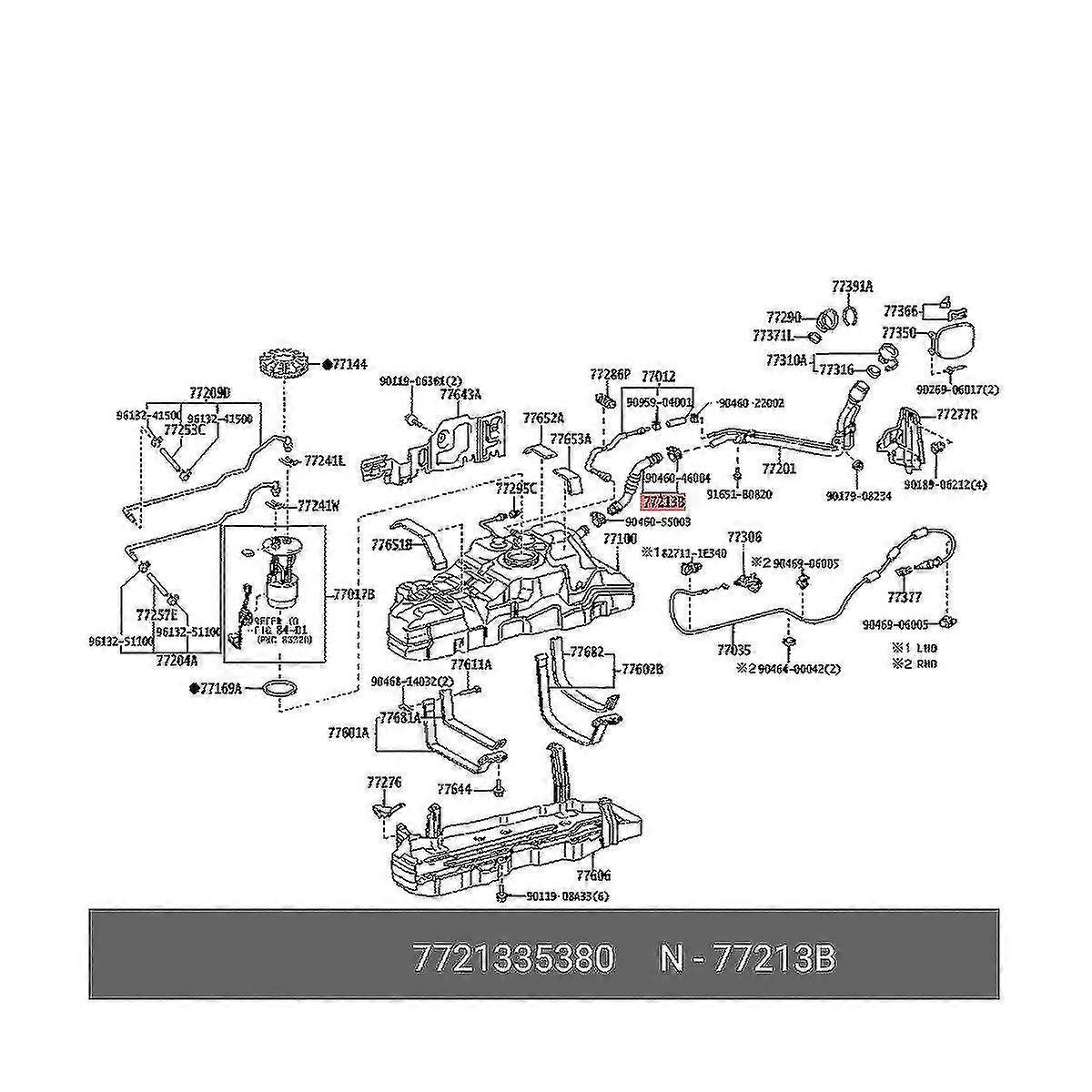 For Prado 120 Series 2002-2009 Fuel Tank Filler Hose & Clamp 7721335380 ...