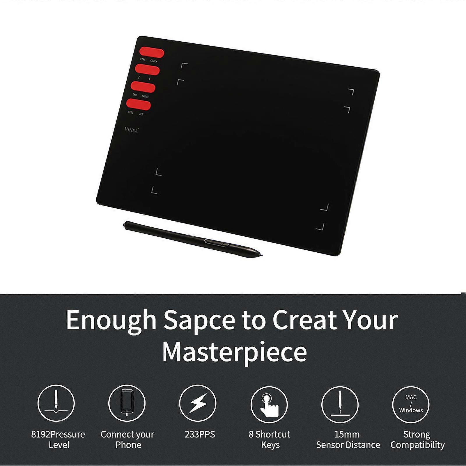 T505 Graphics Drawing Tablet Ultralight Art Creation Sketch with ...