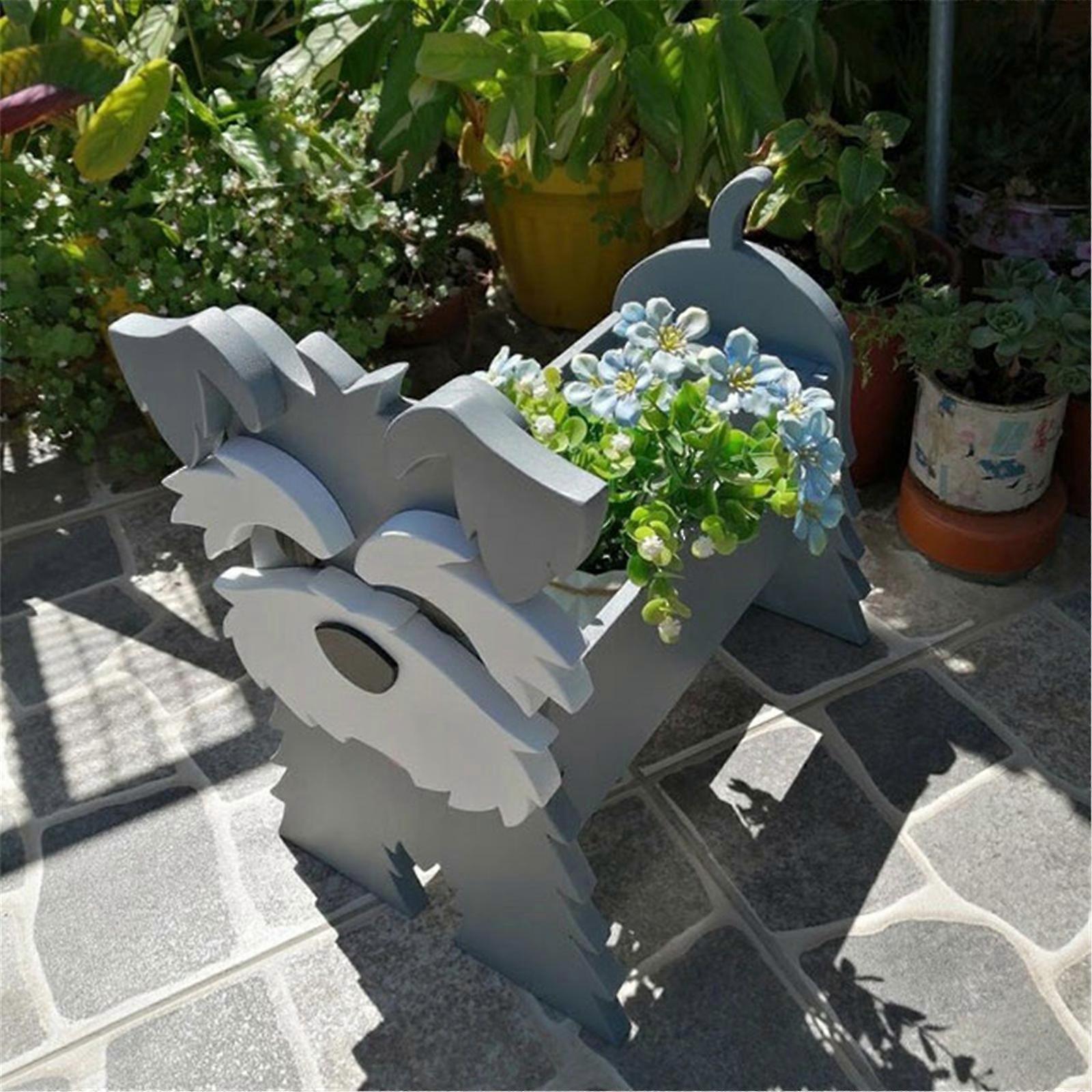 Pet Plant Potted Stand Dog-Shaped Potted Cute Animal Wood Pot For Home ...