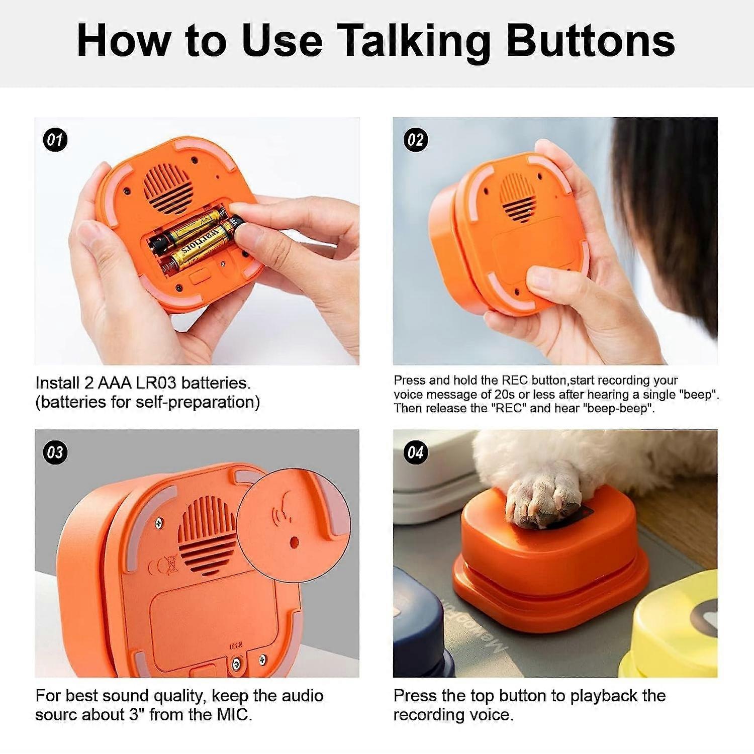 Voice Recording Button Pet Toys Dog Buttons for Communication Pet ...