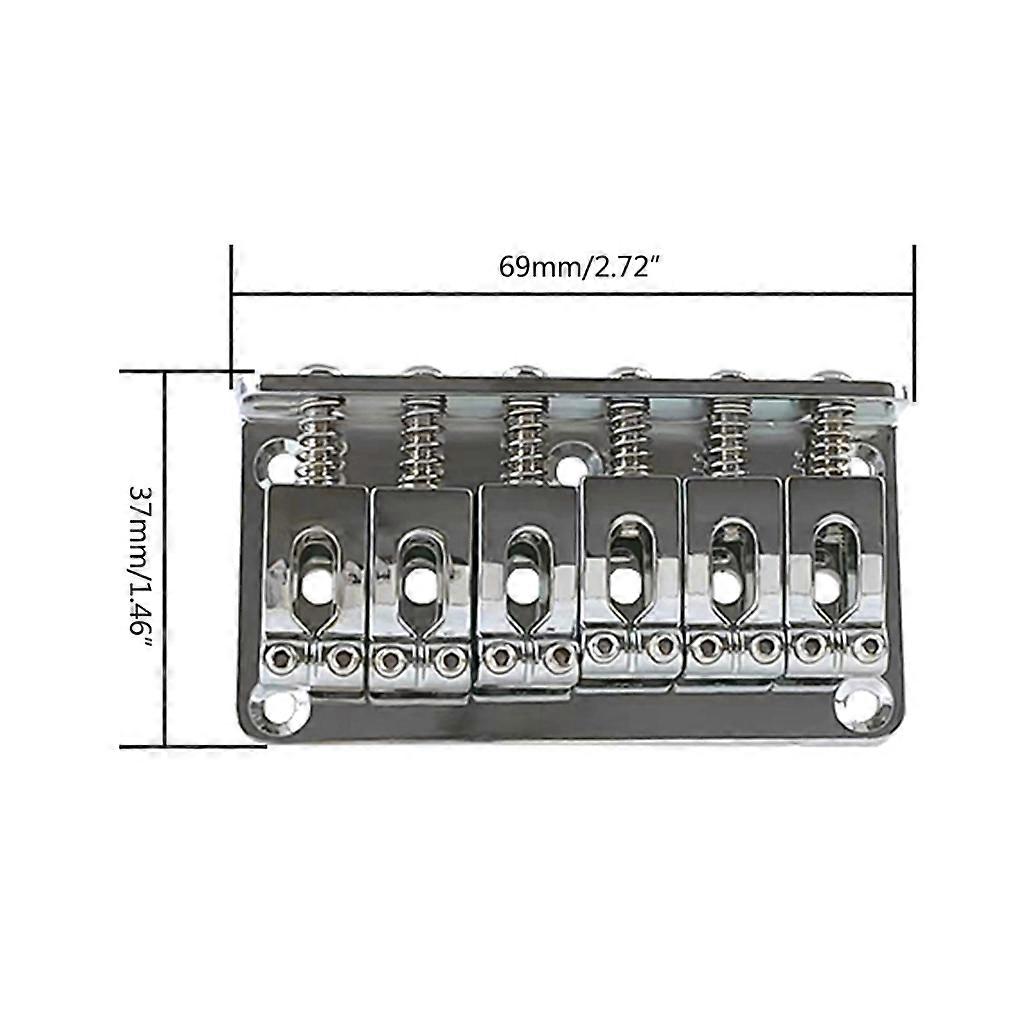 6 Strings Electric Guitar Bridge Tailpiece Top Load Fixed Hardtail ...