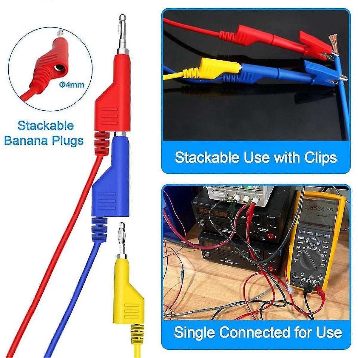 4mm Stackable Banana To Banana Plug Flexible Cable, Electrical Test ...