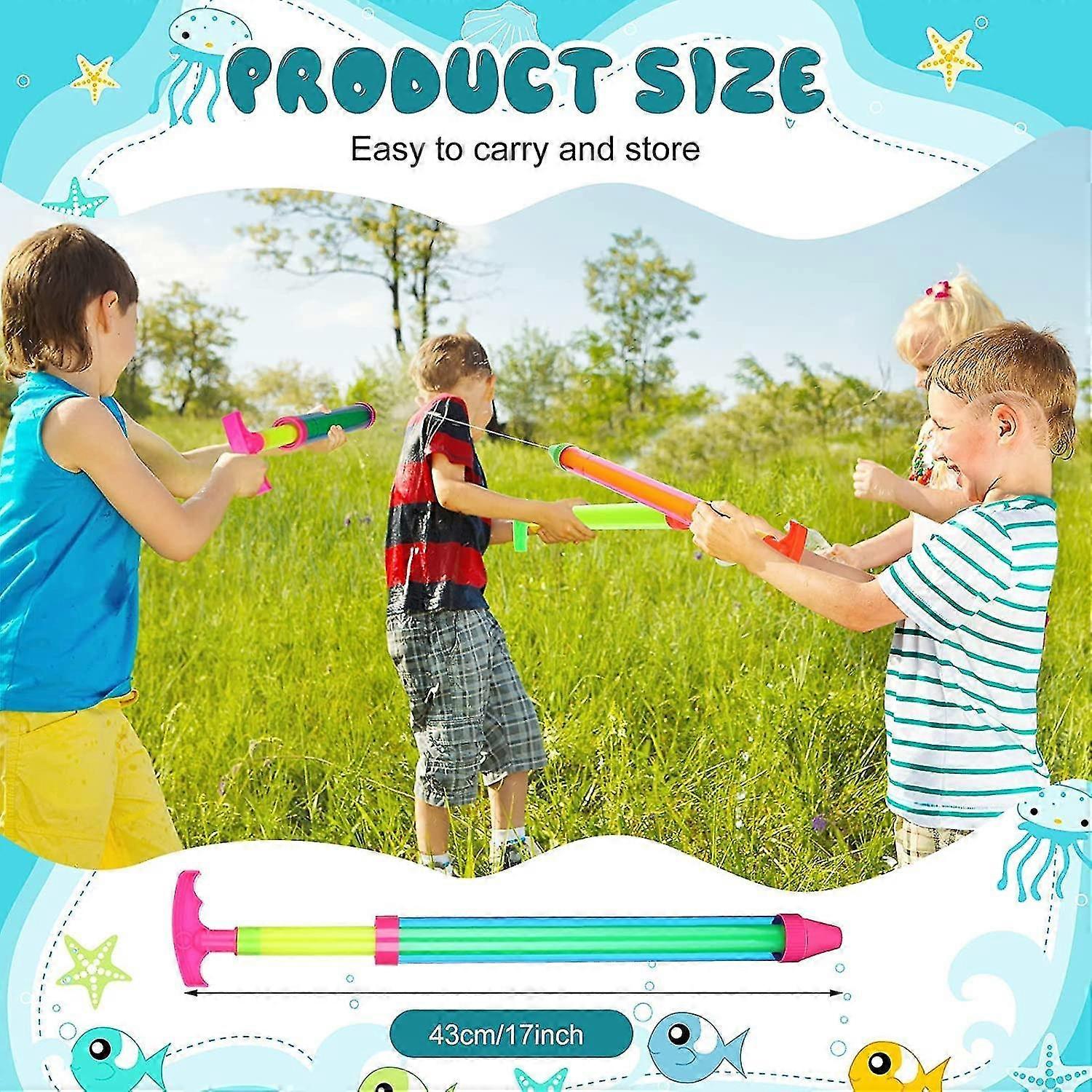 5pcs Water Gun Pool Toys, Long Water Squirter With Easy Grip Handle ...