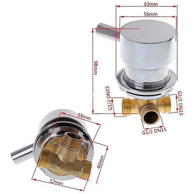 G1/2quot; Hot Amp; Cold Water Mixing Valve Thermostatic Mixer Two In ...