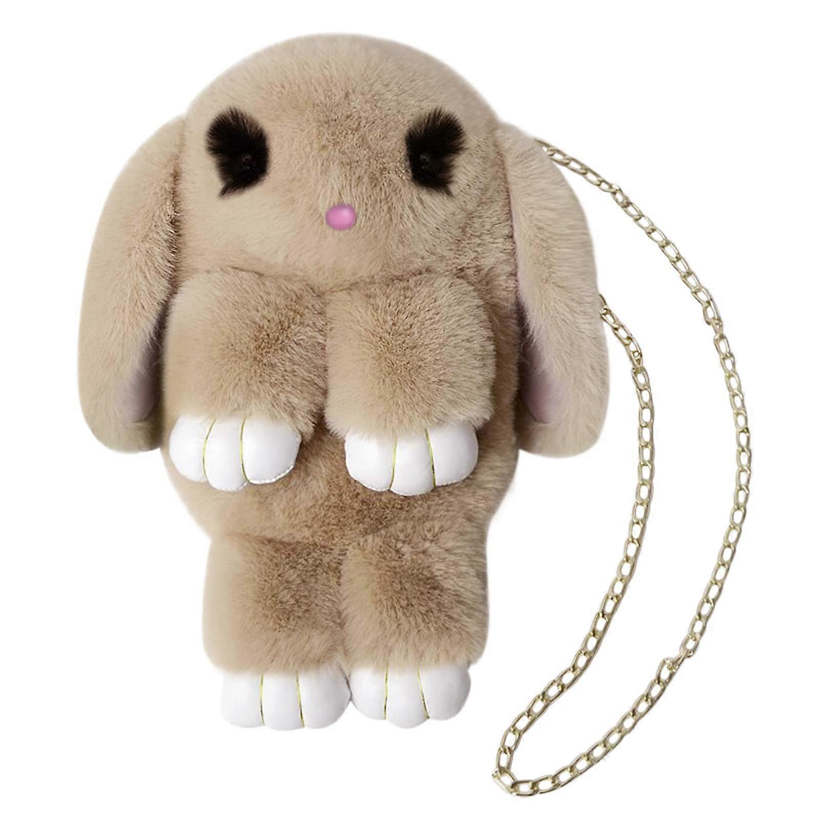 Cute Fluffy Shoulder Soft Plush Bag Ladies Cartoon Rabbit Key Phone ...