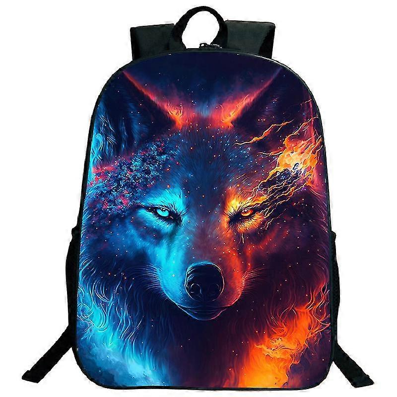 16 Inch Howling Wolf 3d Print Backpack Nebula Wolf Children Backpacks Mens Laptop Bag Large ...