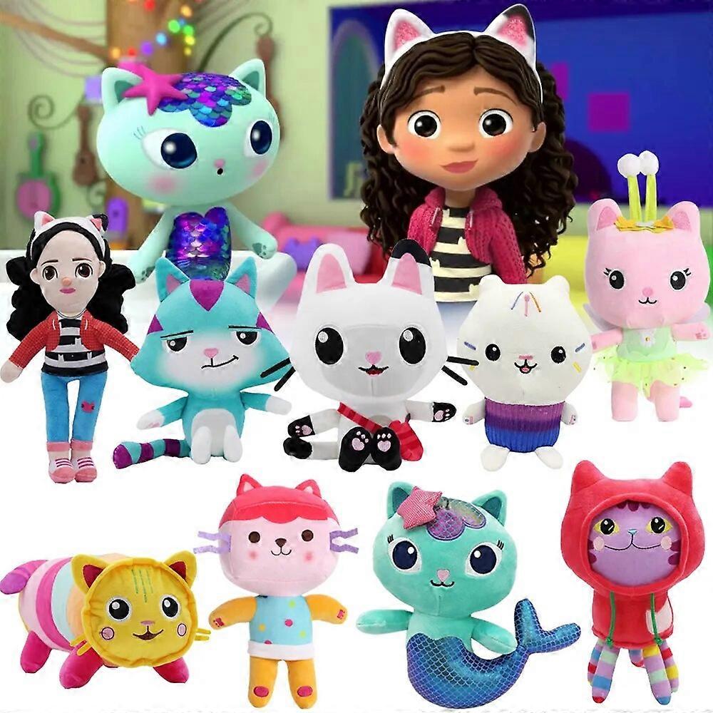 New Gabby Dollhouse Plush Toy Cartoon Stuffed Animals Smiling Cat Car ...