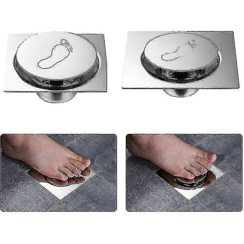 Floor Drain Stainless Steel Floor Drain Hidden Floor Drain Bounce Press Floor Drain (15x15 ...