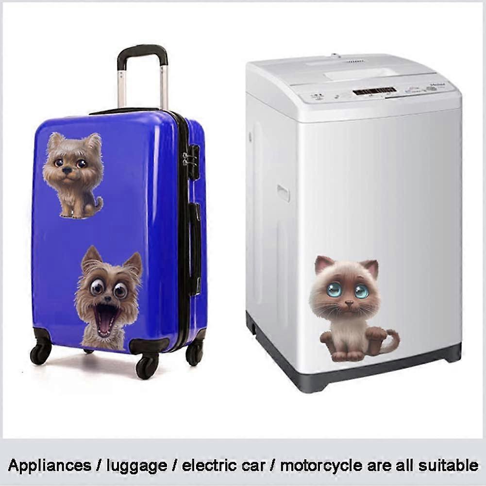 Set of 2 simulation car sticker, 3D cute cat car stickers + person ...