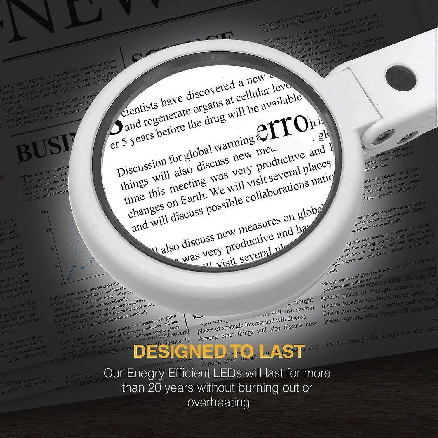 Handheld Magnifier, 5X 11X Desktop Magnifier with Folding Stand for ...