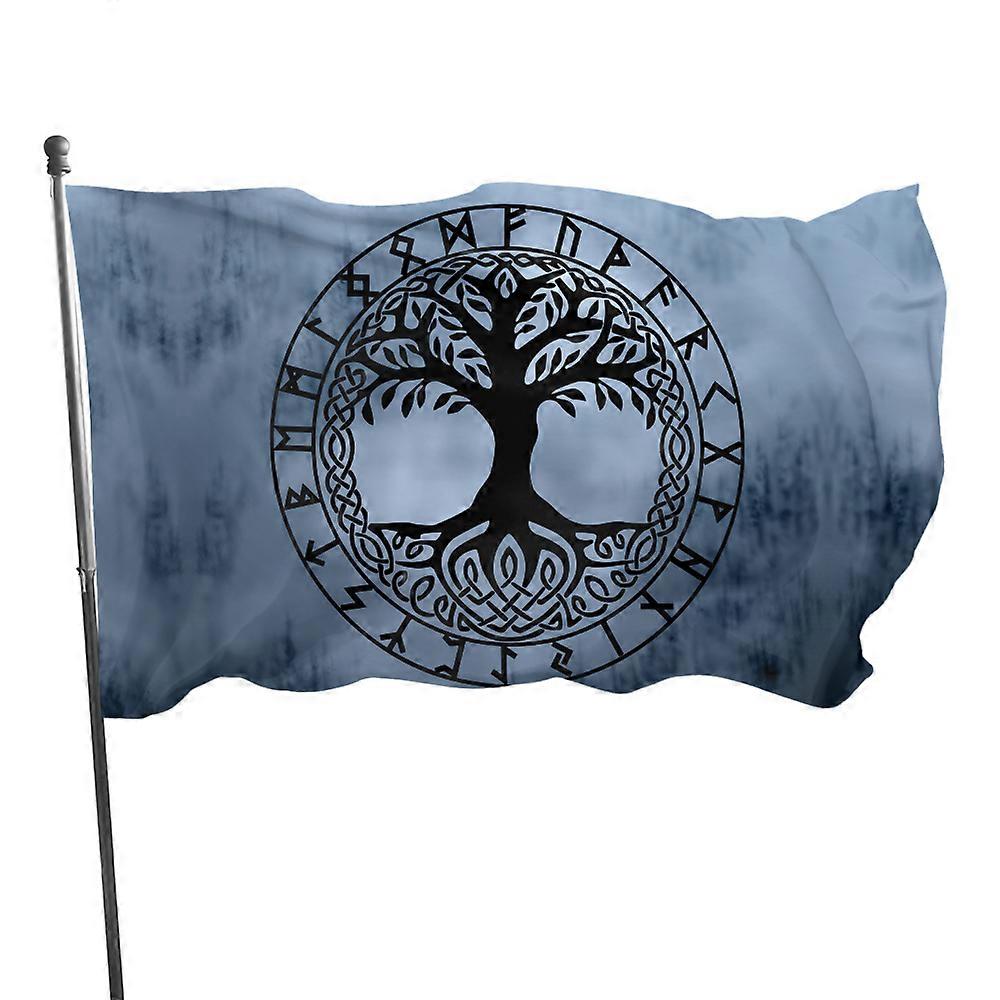 Yggdrasil Tree Runes Flag Viking Tree of Life Flags Norse Mythology ...