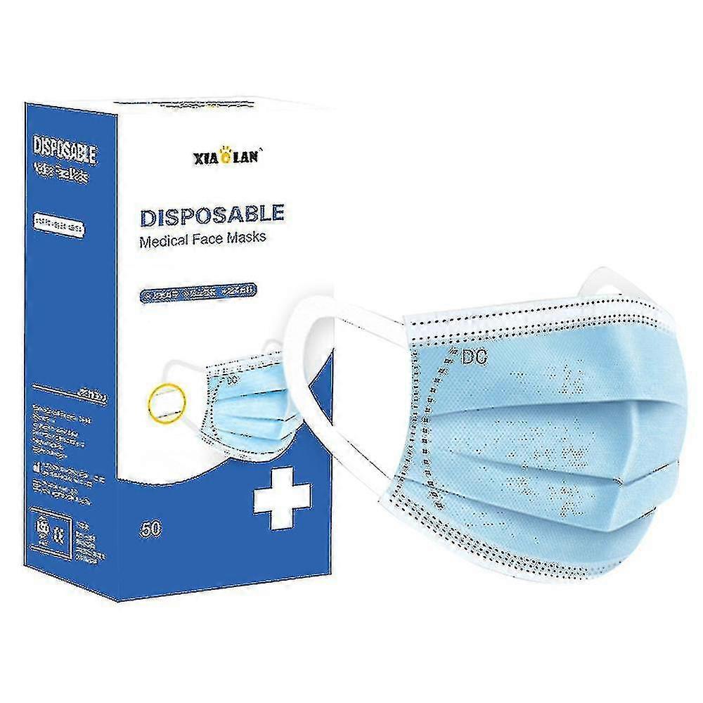 Disposable Medical Mask 3-ply Filter Earloop Mouth Cover 50 Pack Face ...