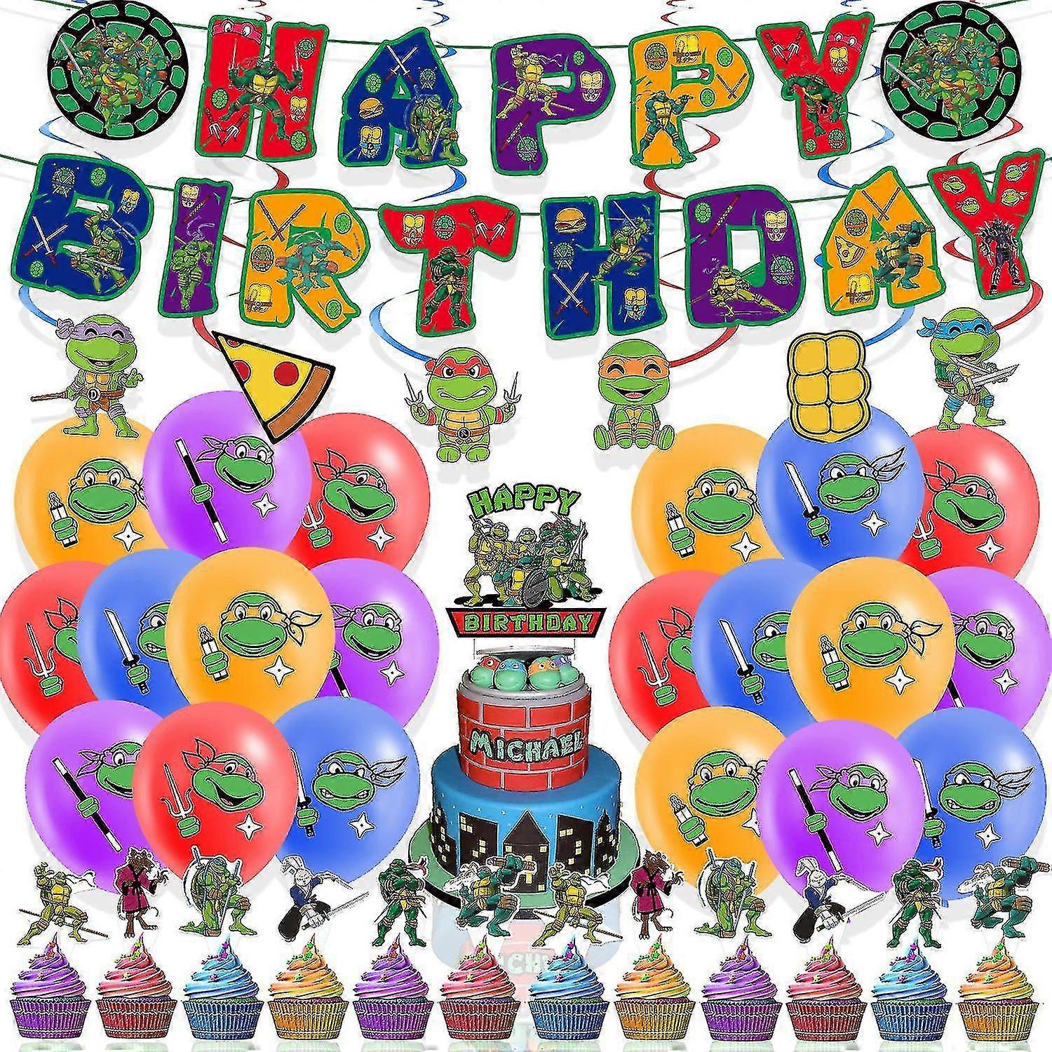 Teenage Mutant Ninja Turtles Themed Birthday Party Decoration Teenage ...