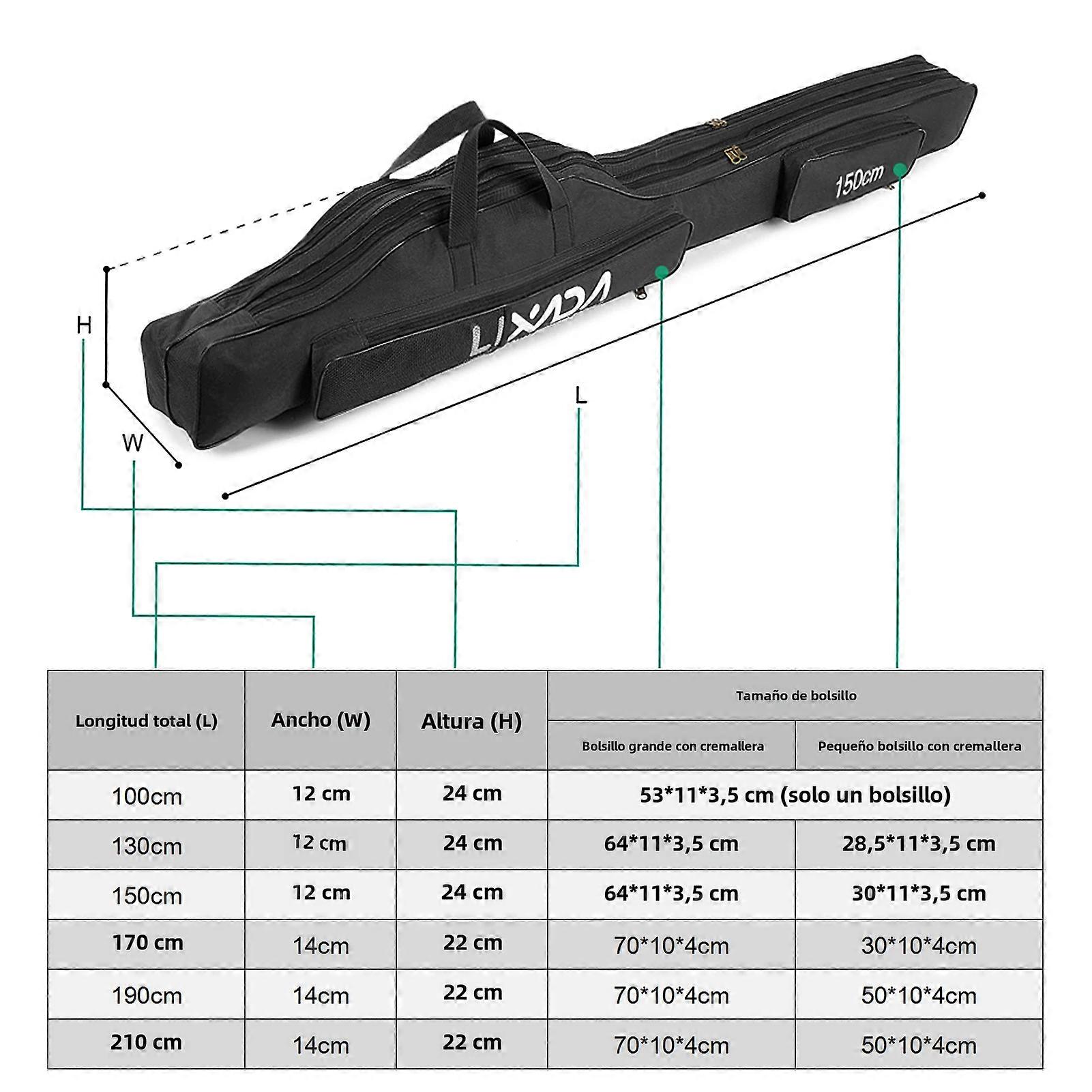 Lixada Fishing Bag 190cm Portable Foldable Fishing Rod and Reel Storage Case Fishing Gear Bag ...