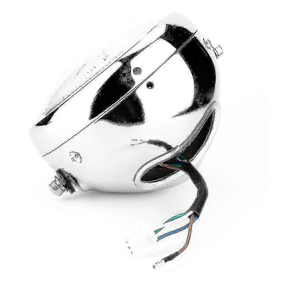 Classic Retro GN125 Motorcycle Headlight Silver with White Lens | Fruugo UK