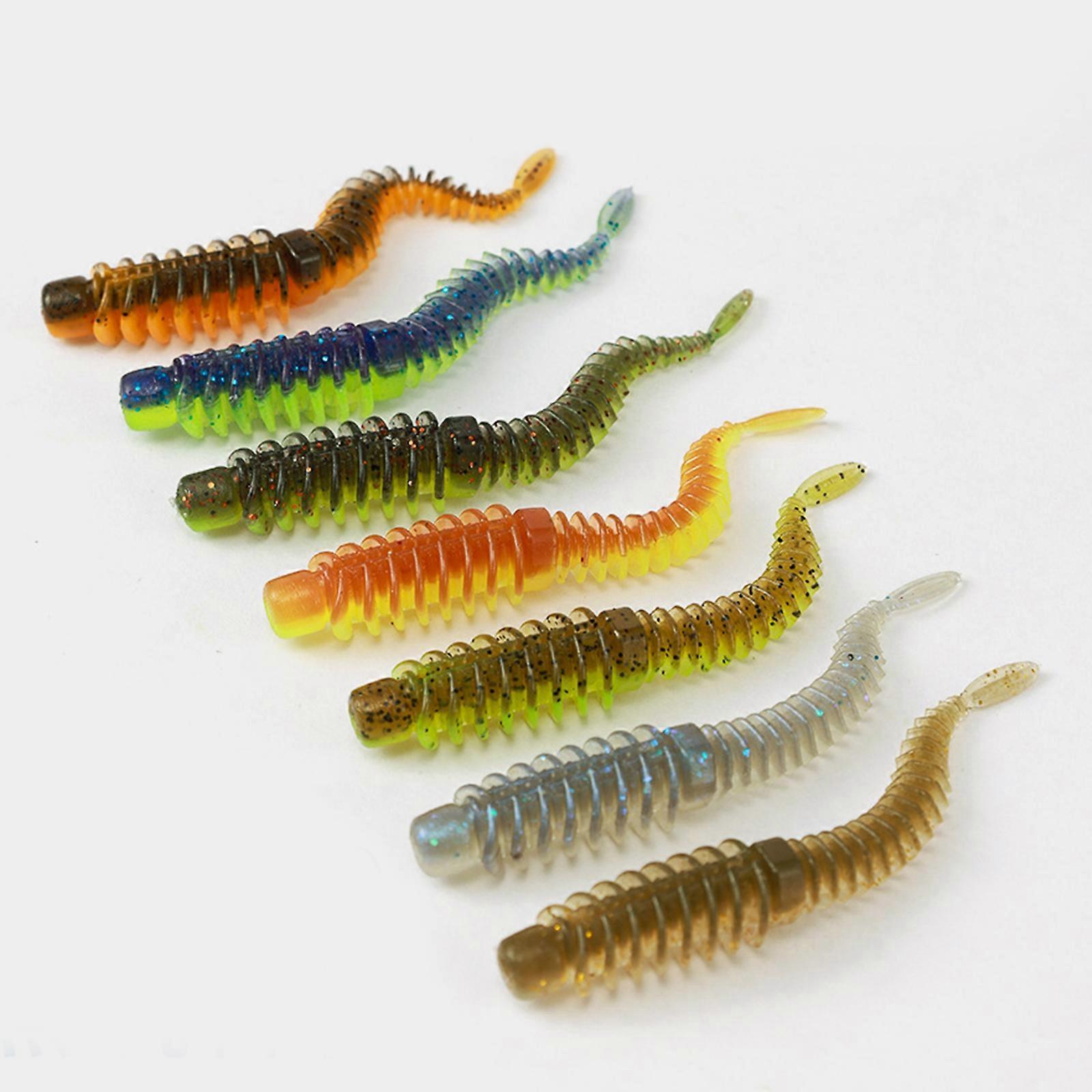 10pcs Soft Lures Worm Artificial Baits Wobblers 8.5/7.5/6.5cm Floating ...