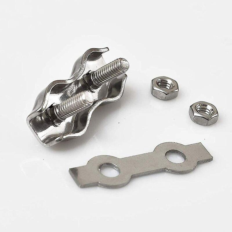 12 Pieces Duplex Stainless Steel Clamps Double Stainless Steel Cable ...