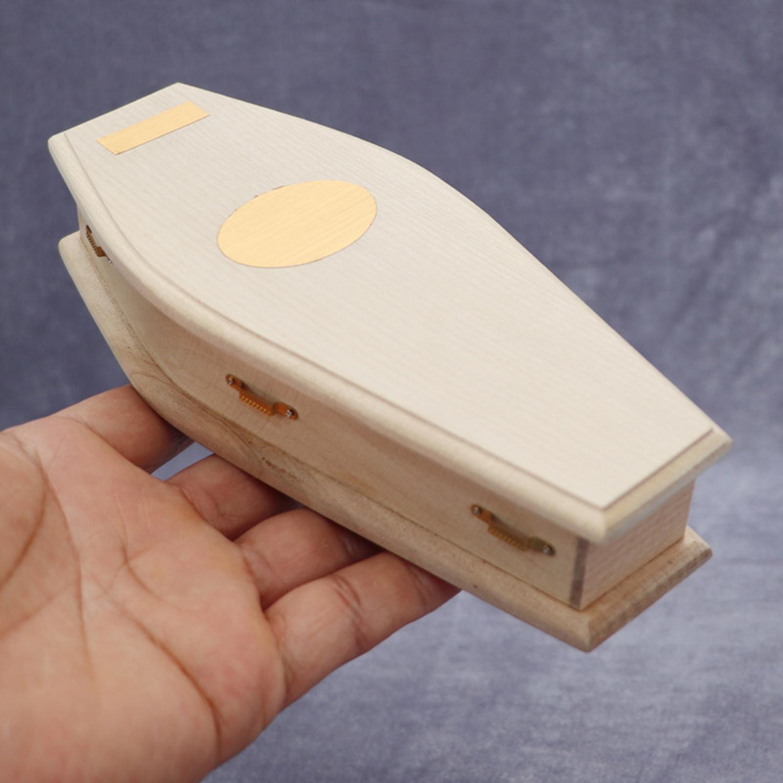 Miniature Wooden Coffin Model Mini Dollhouse Coffins Box Wood Crafts ...