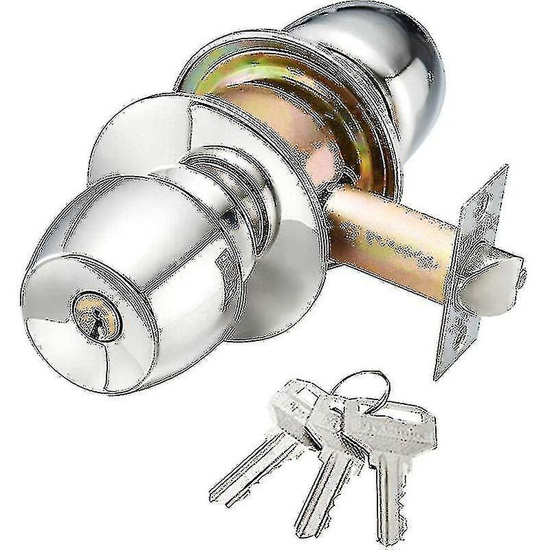 Door Lock With Keys, Stainless Steel Round Lock, Exterior Door Lock ...