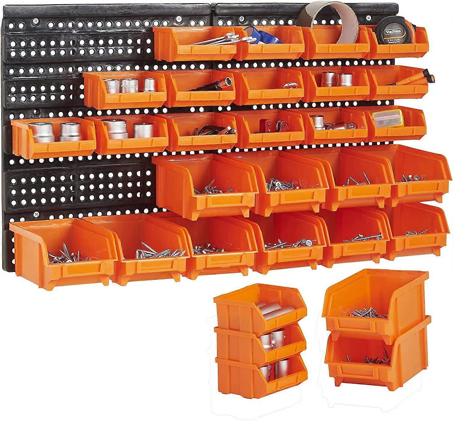 30 Pieces Storage Racks with 2 Wall Panels, ABS Material, Garage ...