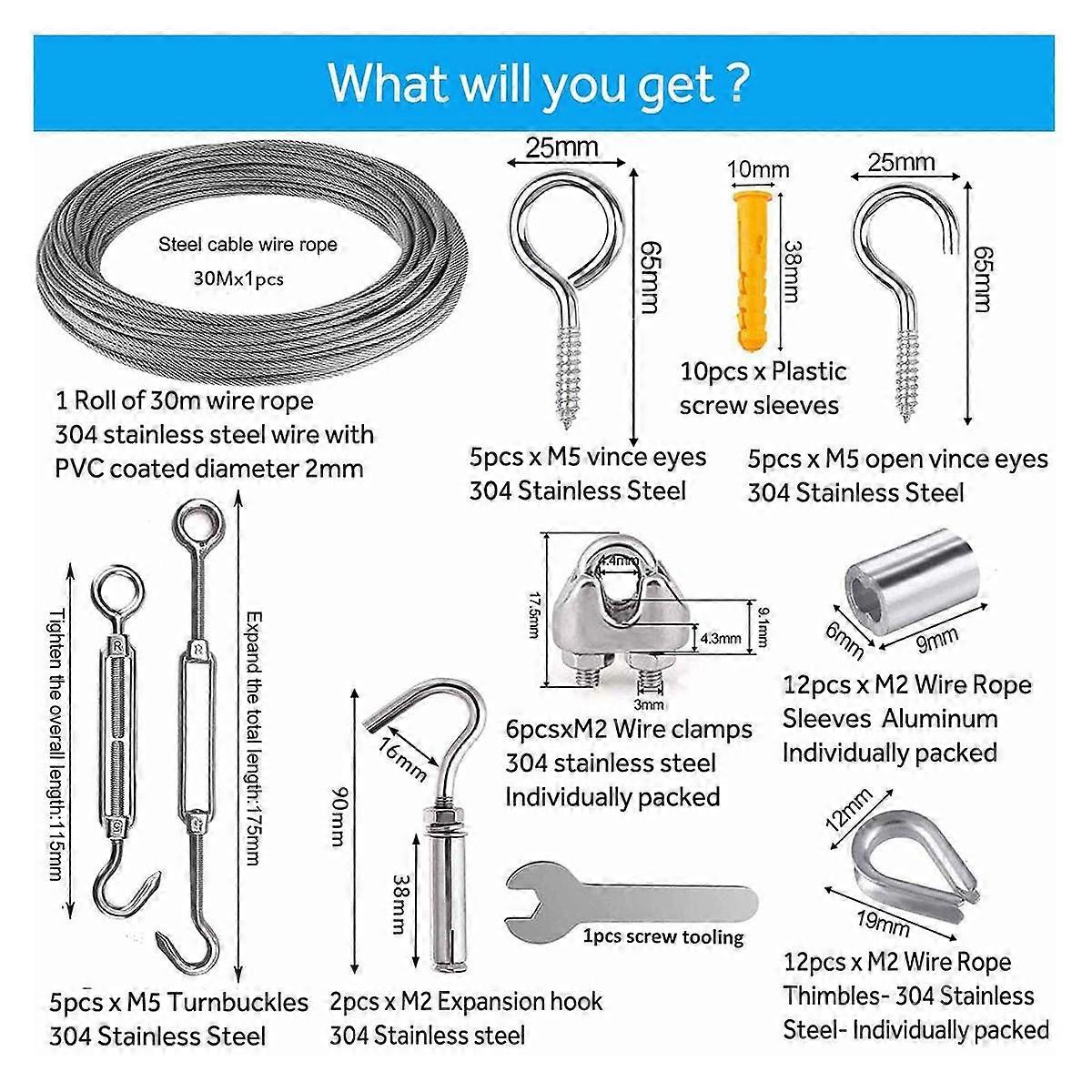 Turnbuckles for Cables Wire Trellis Kit, Wire Rope Kit for Wire Curtain ...