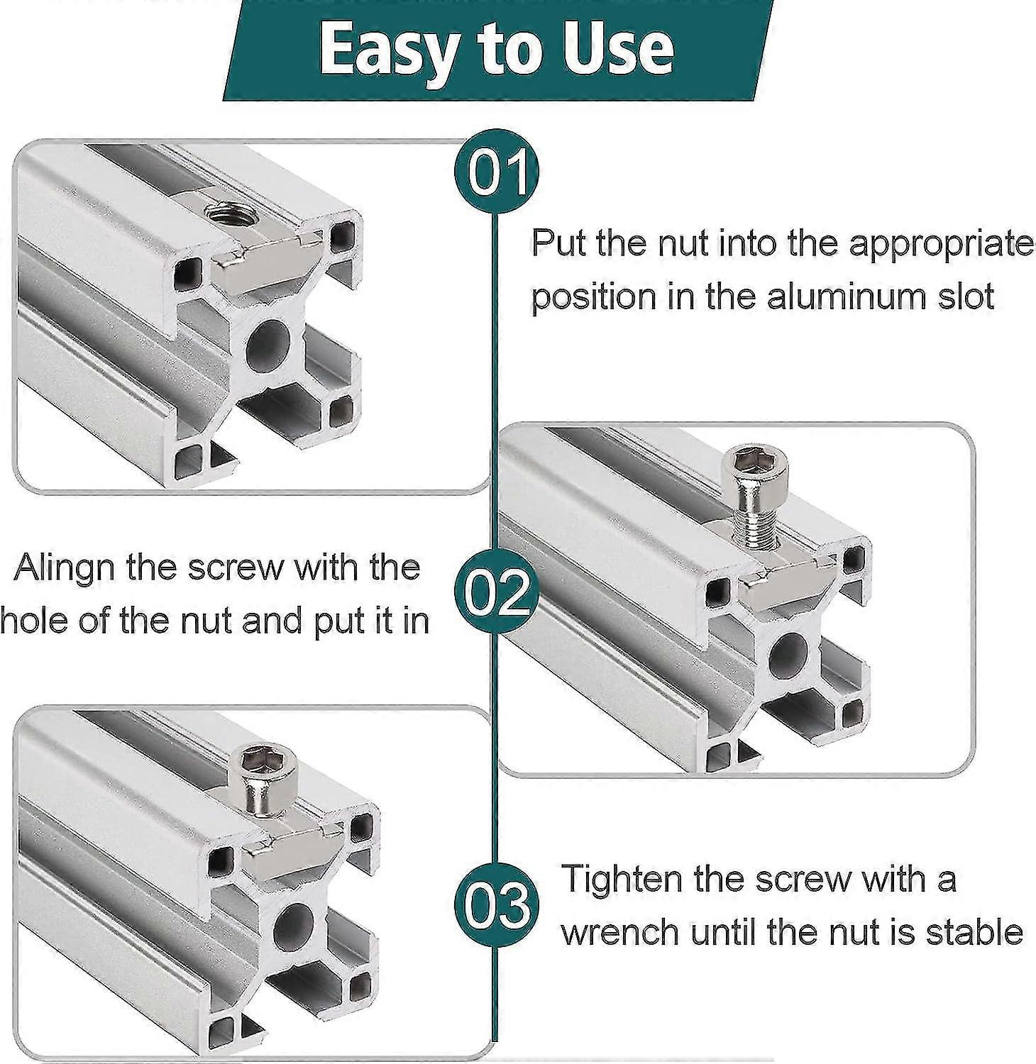 Pack Of 20 T-slot Nuts Slot 8 - Type B, M8 T-slot Carbon Steel T Slot ...