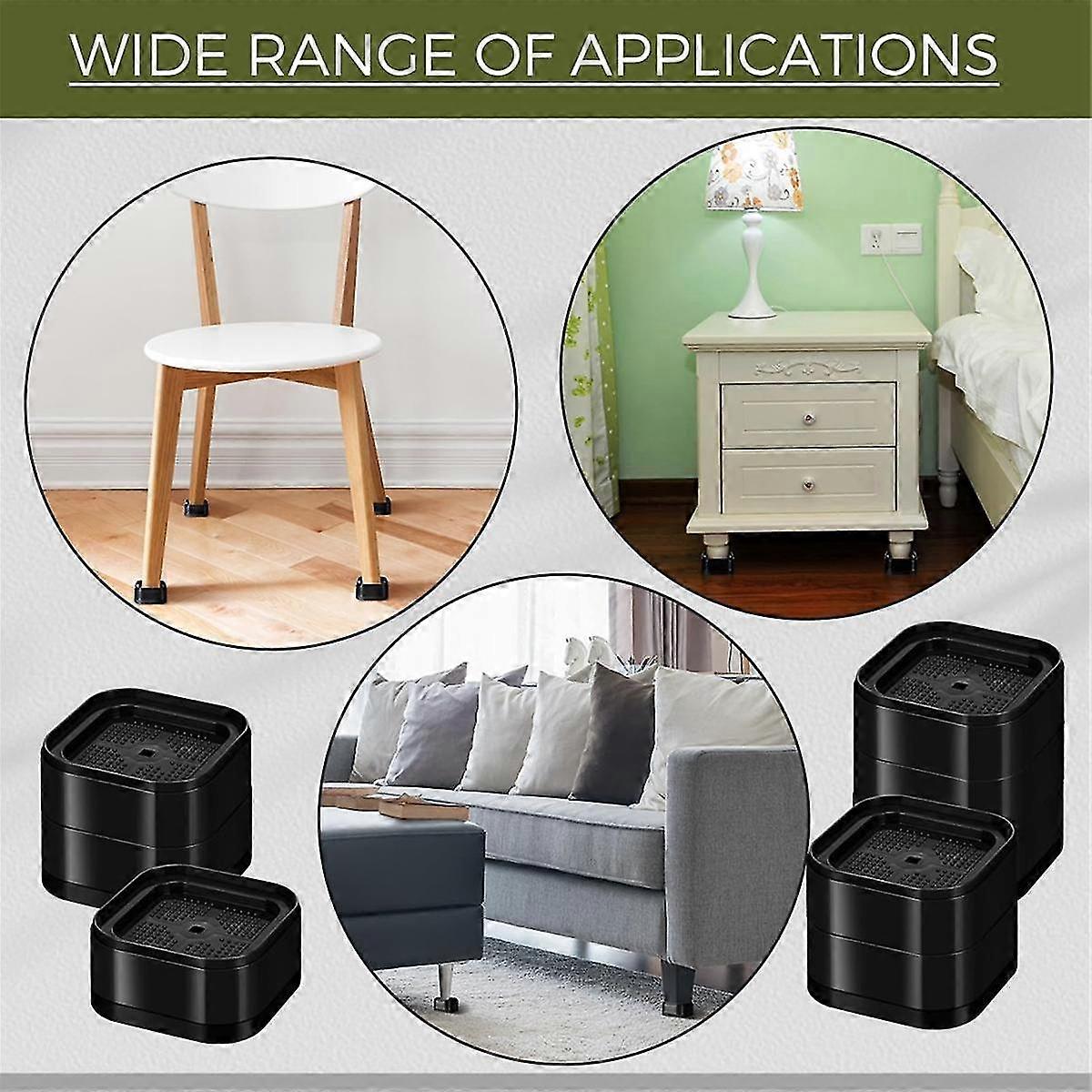 Furniture Risers Adjustable Bed Risers 1.38in Stackable Heavy Duty Bed ...