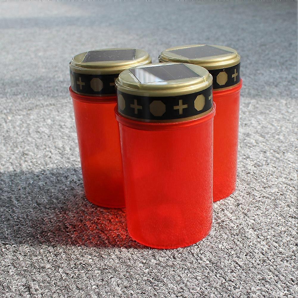 2Pcs Outdoor Cemetery Ritual Waterproof Candle Lamp Solar Powered ...