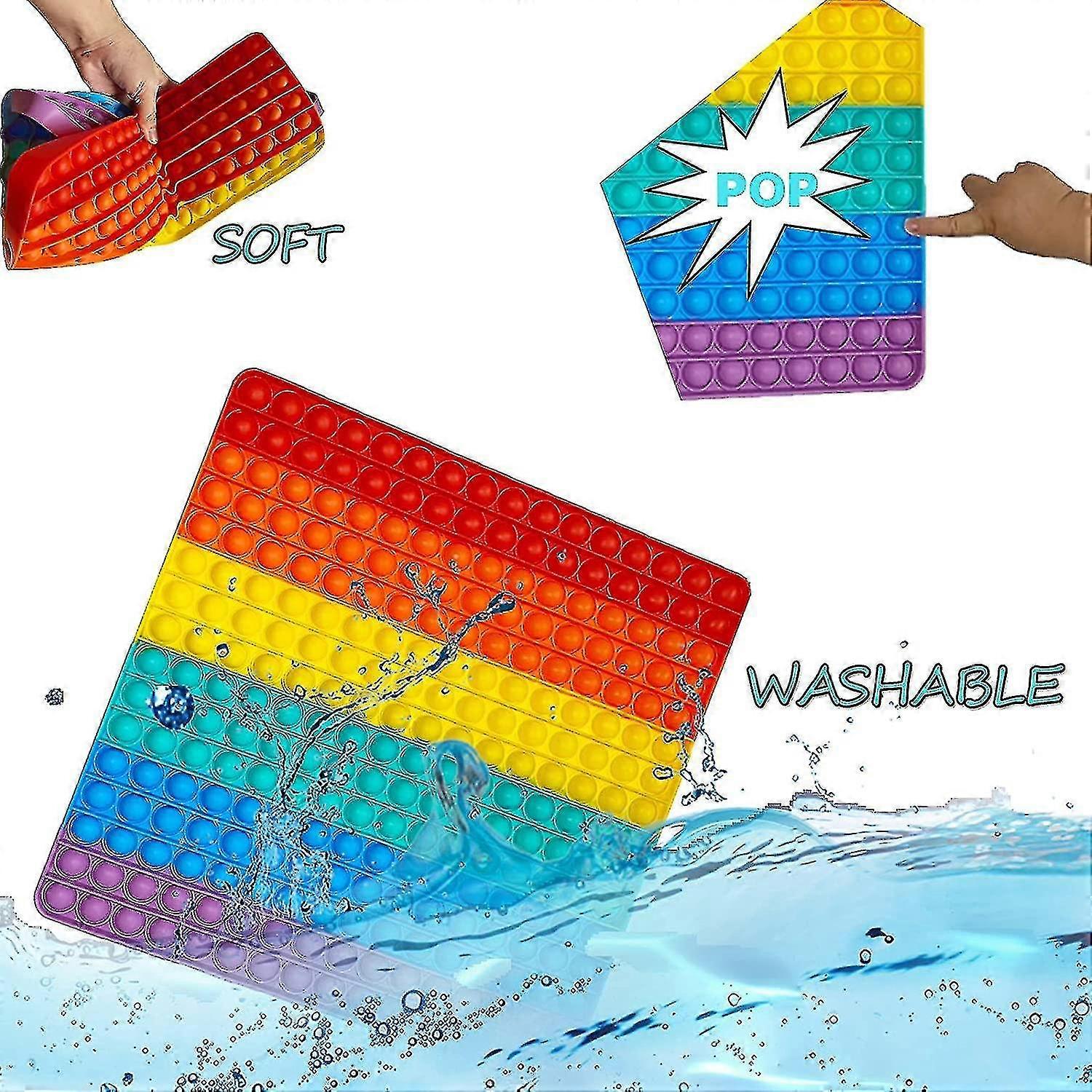 Huge Pop It Fidget Toy,big Size Push Pop 256 Sensory Fidget Toy, Big ...