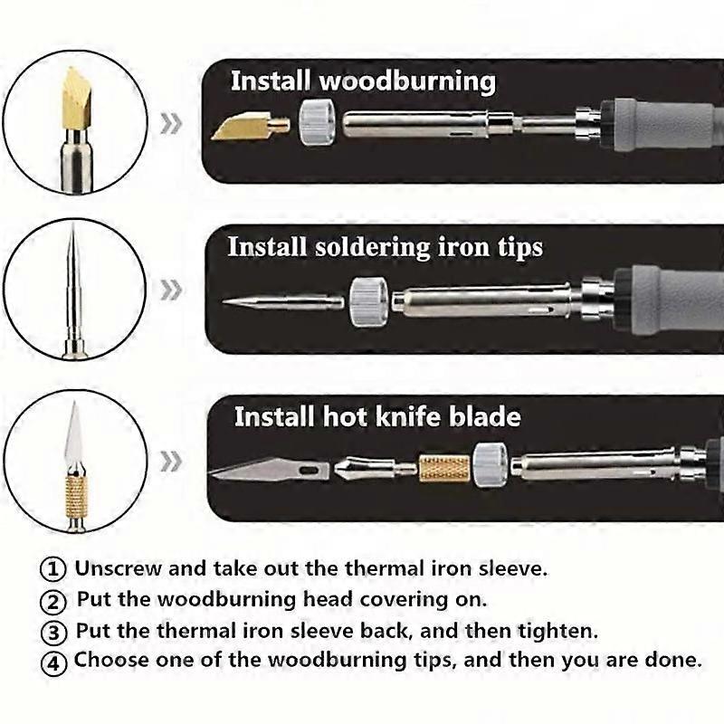 110pcs Wood Burning Kit, Professional Pyrography Kit Woodburning Tool ...