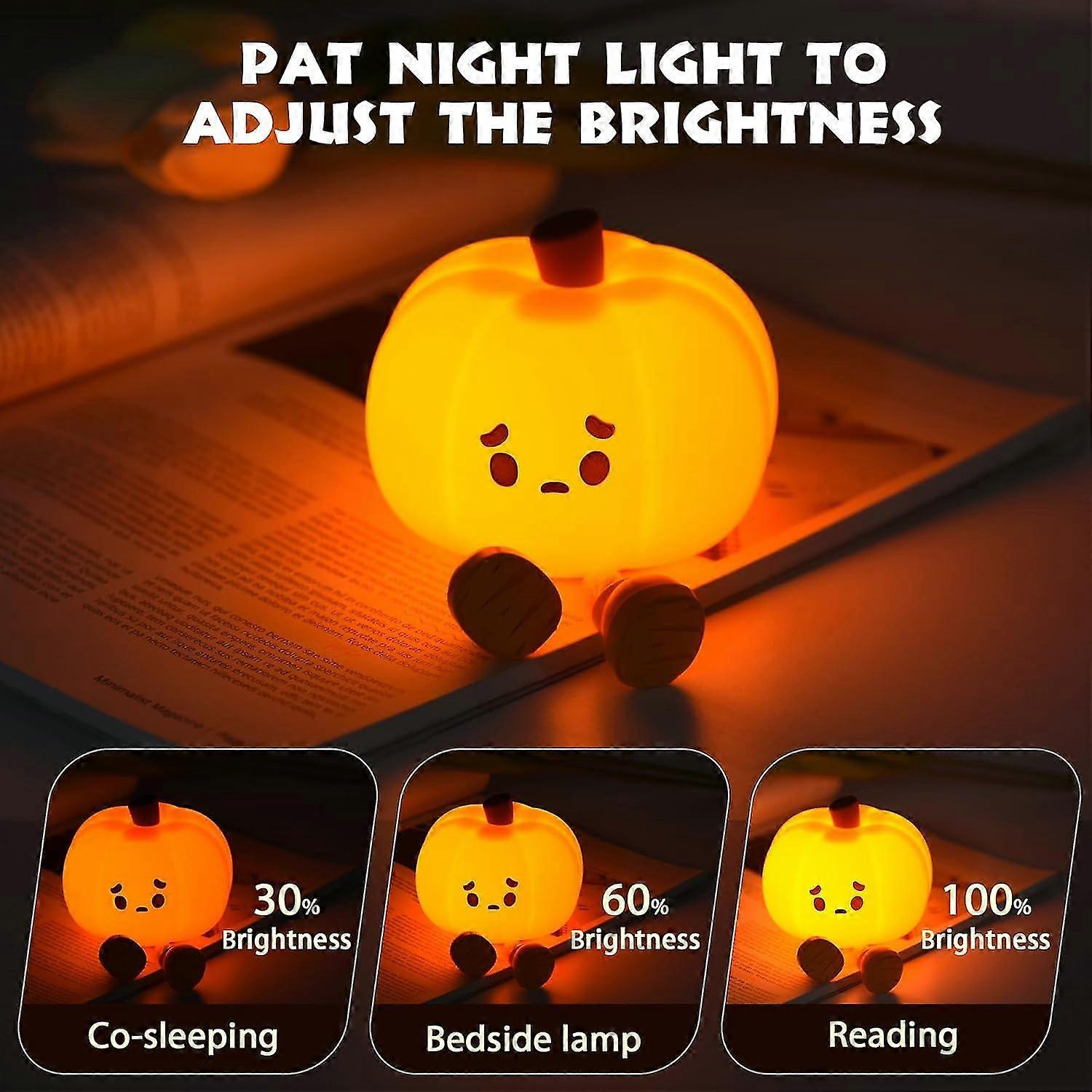 Pumpkin Night Light - Cute Led Pumpkin Lantern,children's Silicone ...